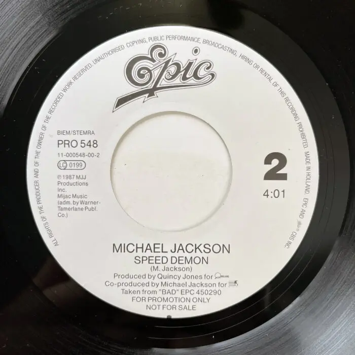 Michael Jackson ‘SPEED DEMON’ Promo 7″ (France) – Michael Jackson Market
