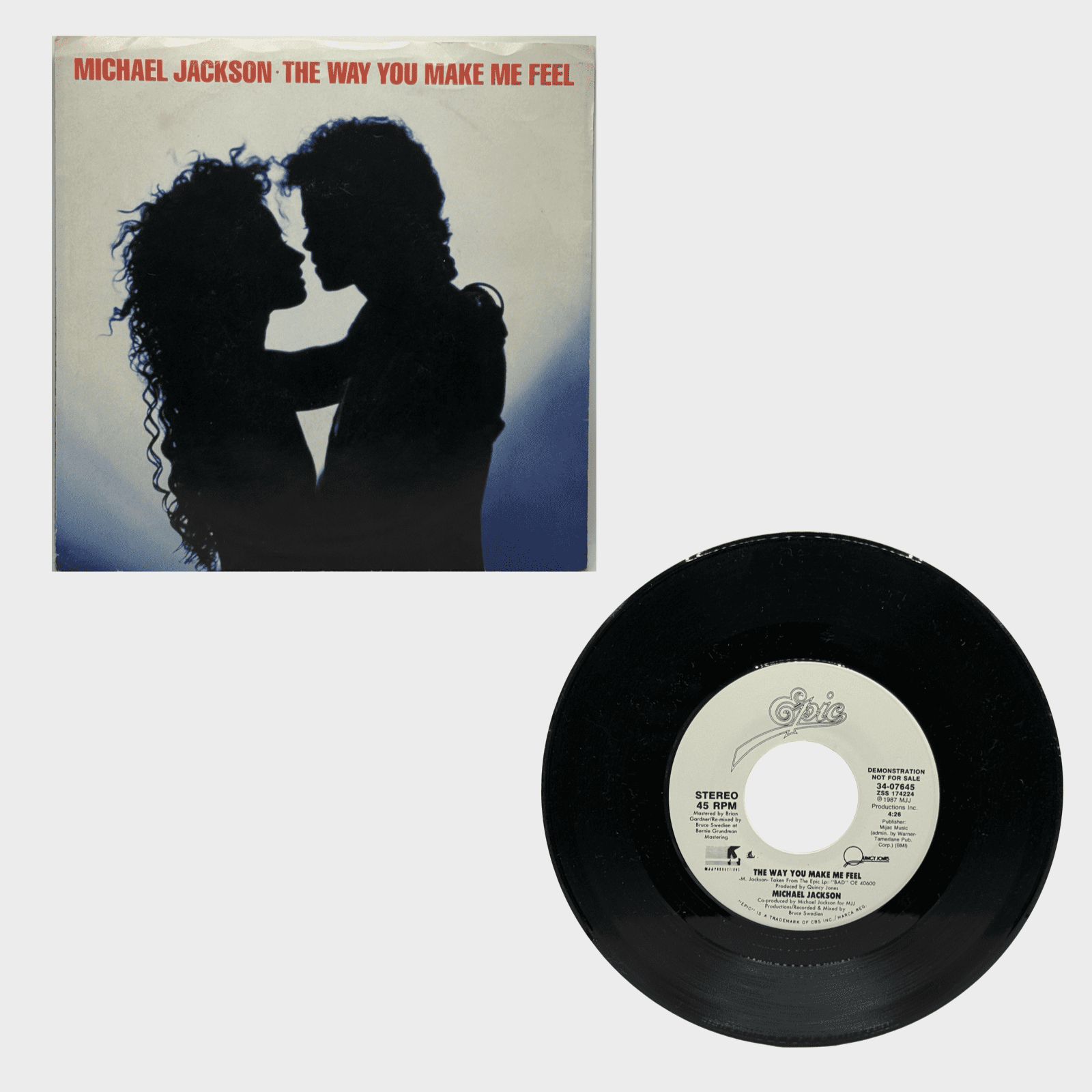 Michael Jackson ‘The Way You Make Me Feel’ White Label Promo 7″ 45 ...