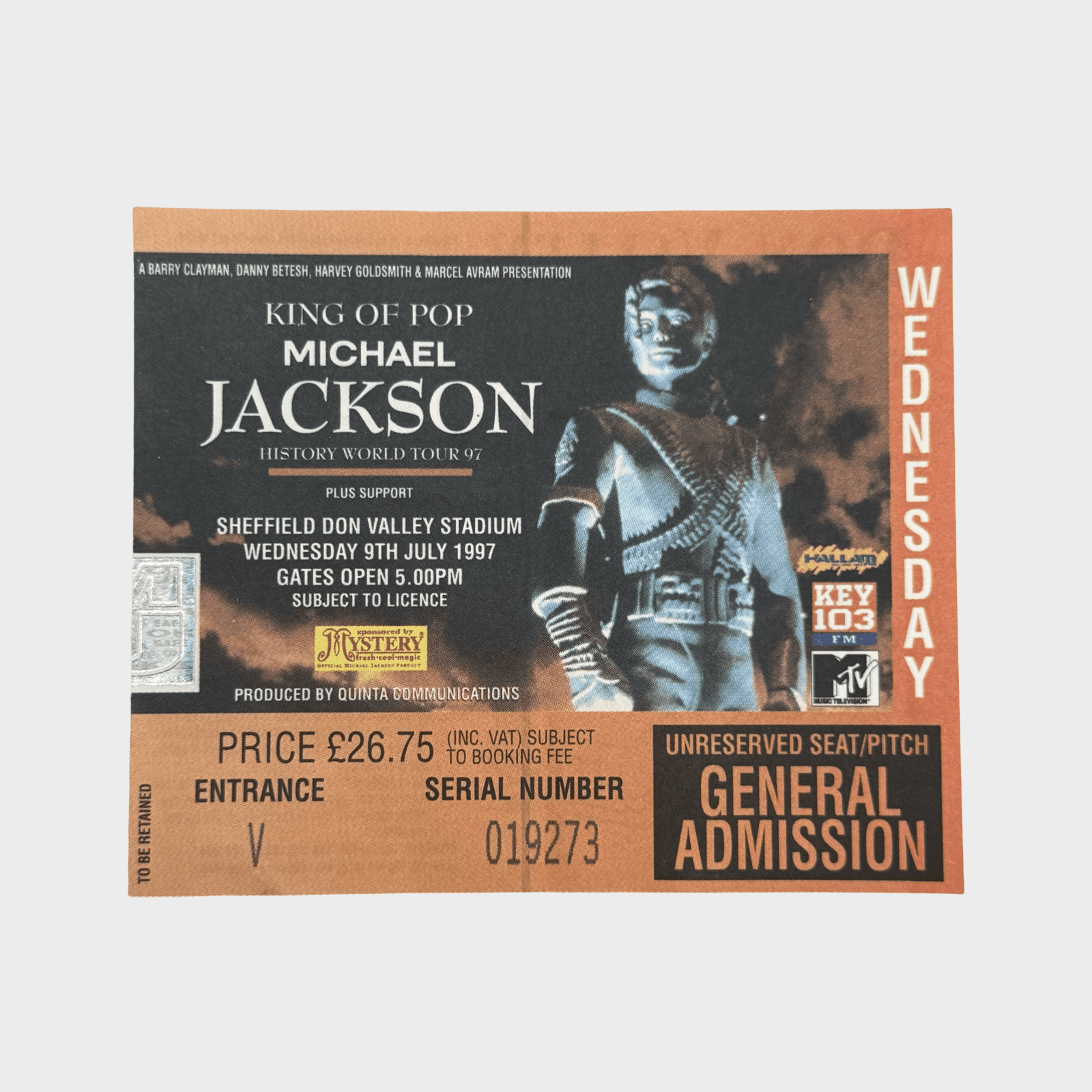 Michael Jackson HIStory World Tour Sheffield UK Ticket – Michael ...